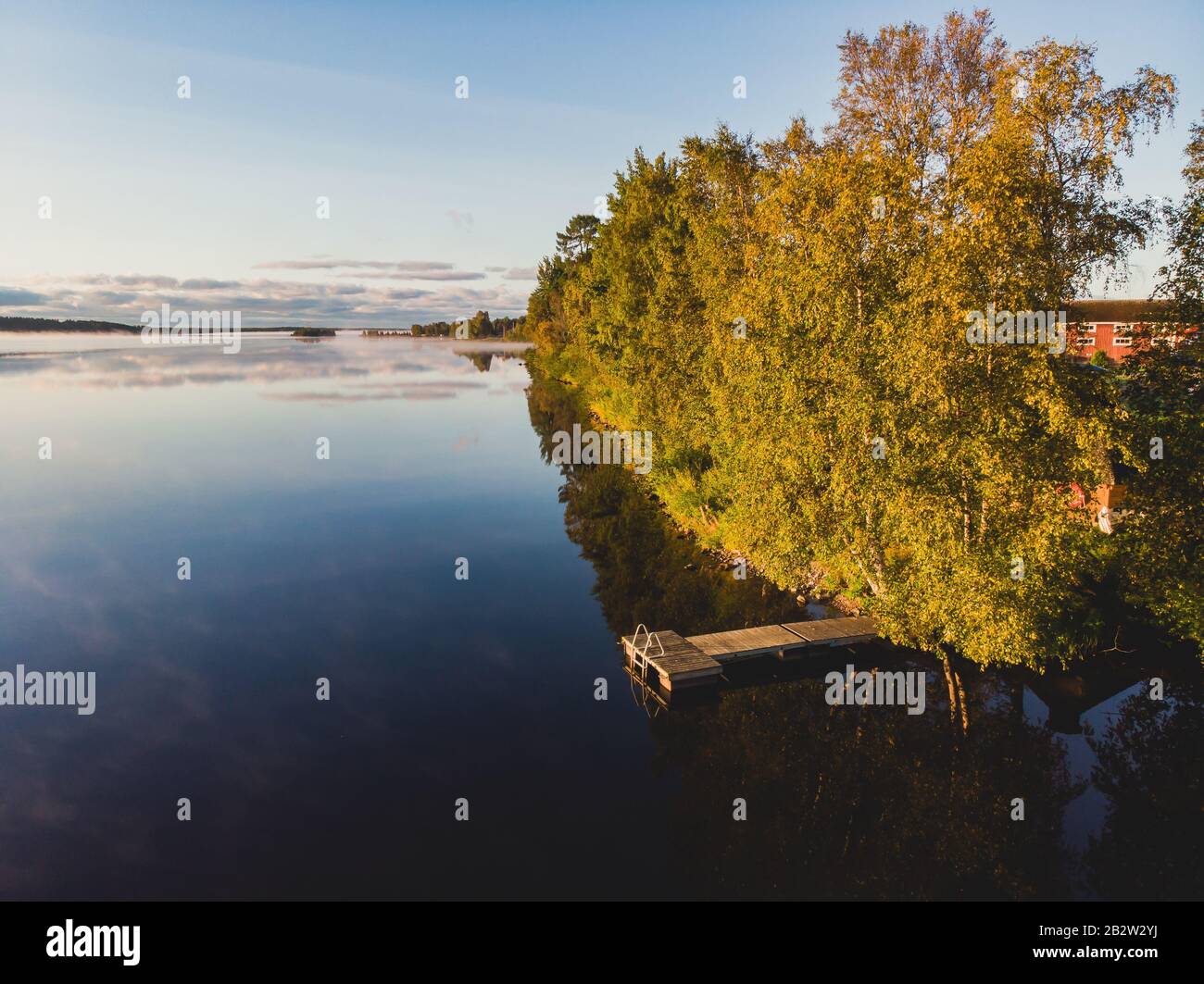 View of Kem River, Kemijoki, in a Liedakkala village in the ...