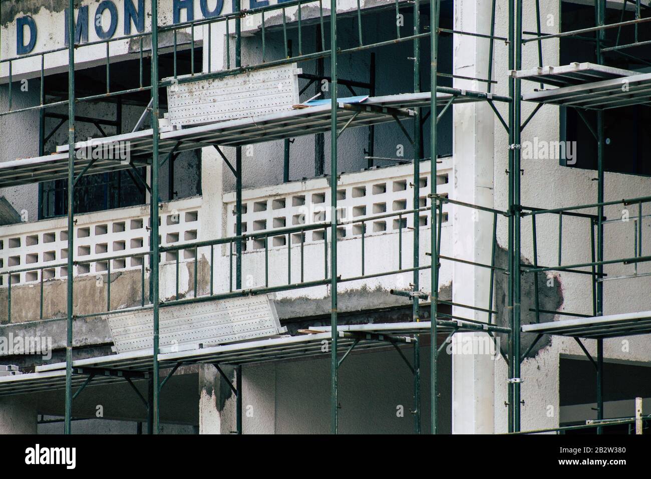 Paphos Cyprus March 03, 2020 View of a new building in construction in ...