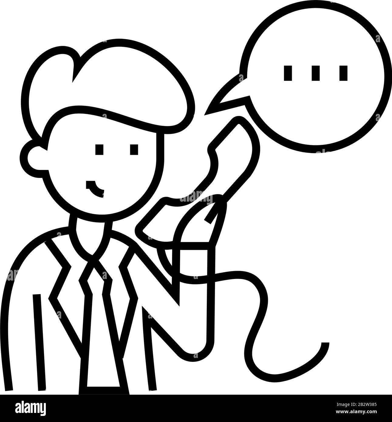 Telephone conversation line icon, concept sign, outline vector ...