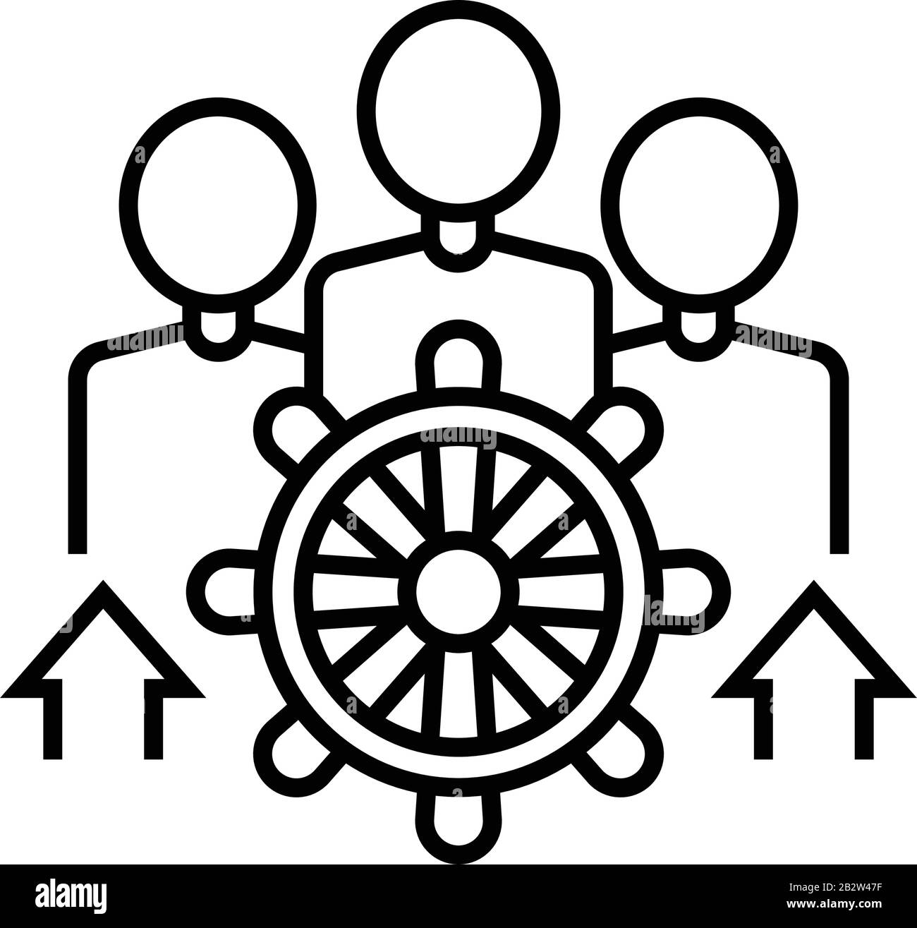 Team rule line icon, concept sign, outline vector illustration, linear ...