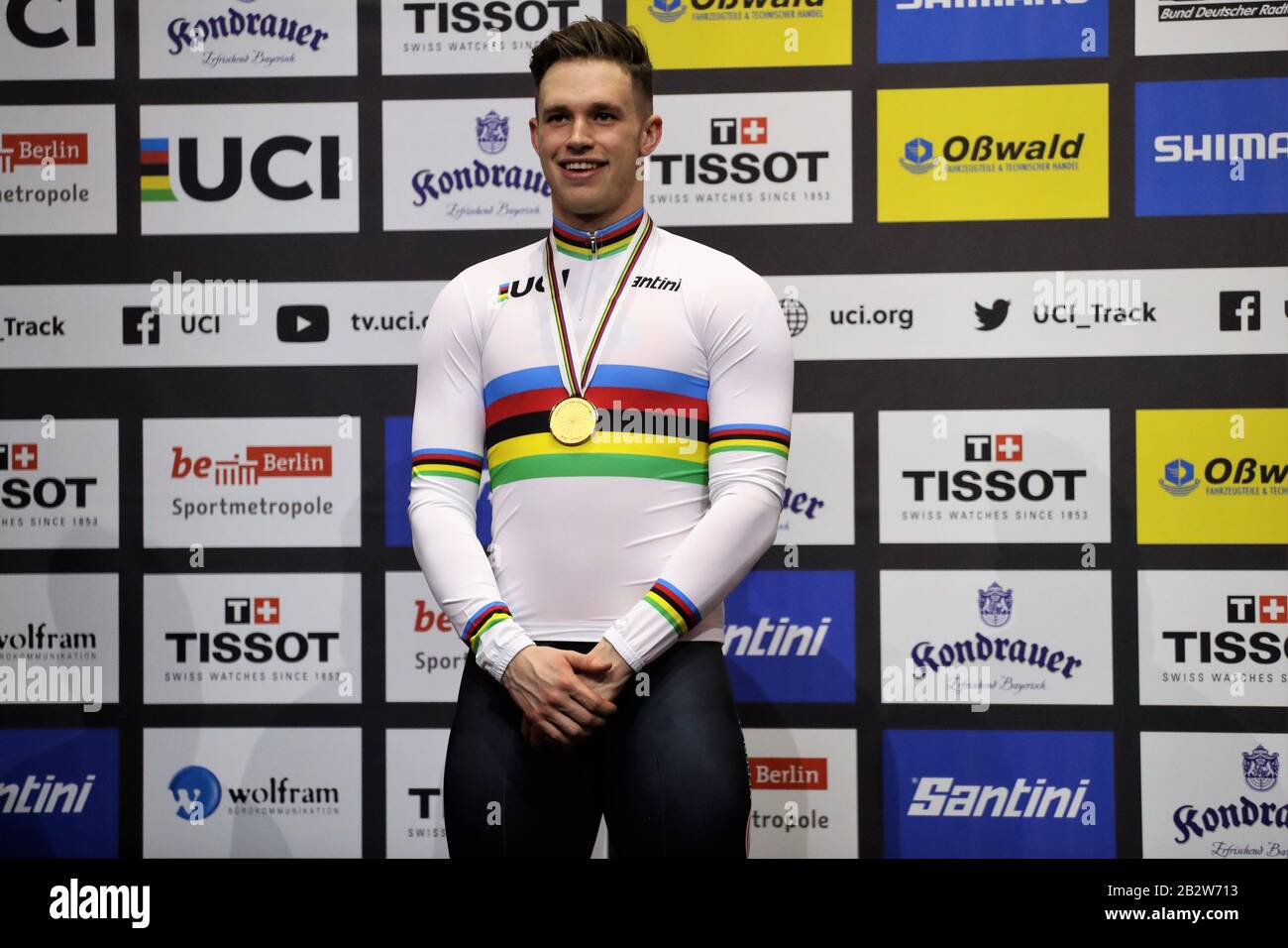 Harrie Lavreysen of Nederlandt Men's Keirin - Podium during the 2020 ...