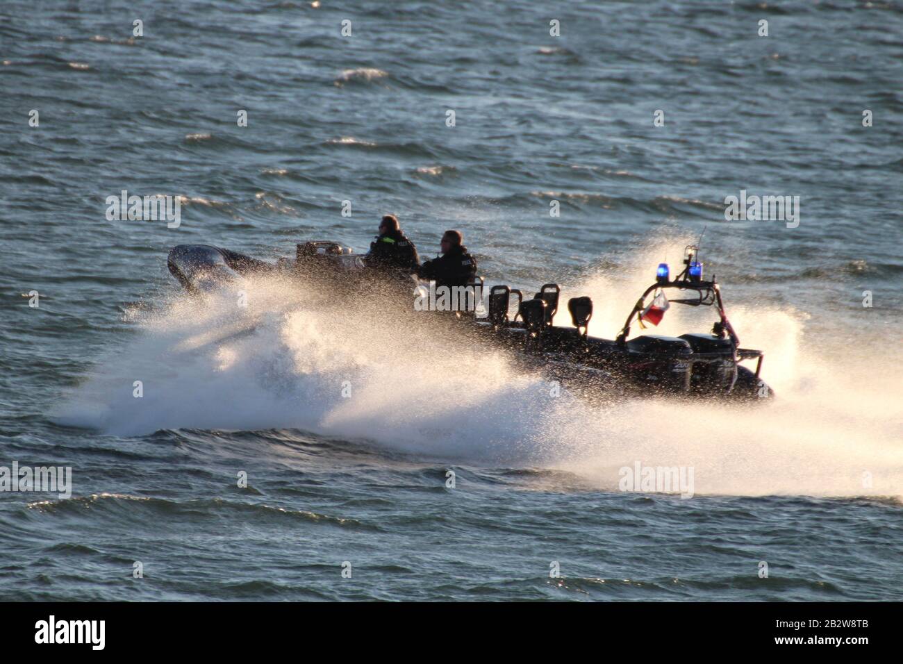 A Ministry of Defence Police RHIB, off Gourock on the Firth of Clyde ...