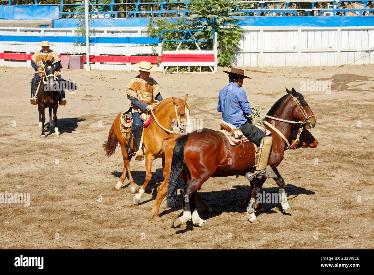 3 chilean cowboys riding horses hi-res stock photography and images - Alamy