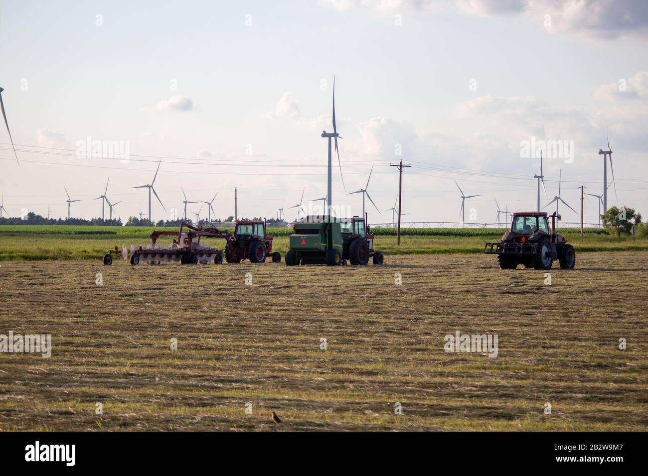 O'Neill, Nebraska, US July 22, 2019 Wind Farm In Nebraska Farm Land ...