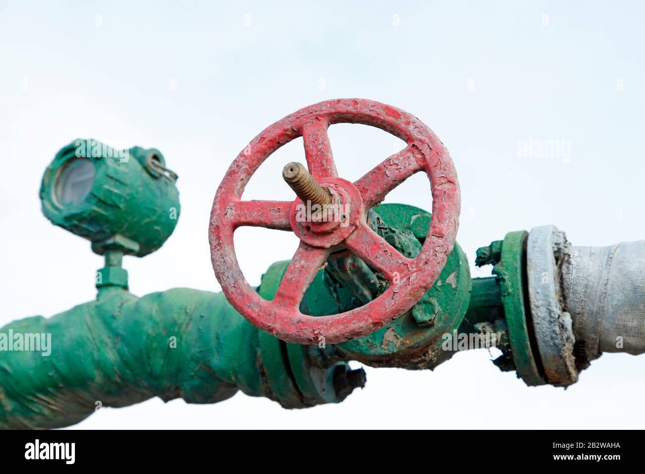 Oil pipeline valve Stock Photo - Alamy