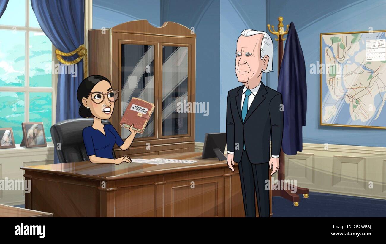 OUR CARTOON PRESIDENT, from left: Alexandria Ocasio-Cortez (voice ...