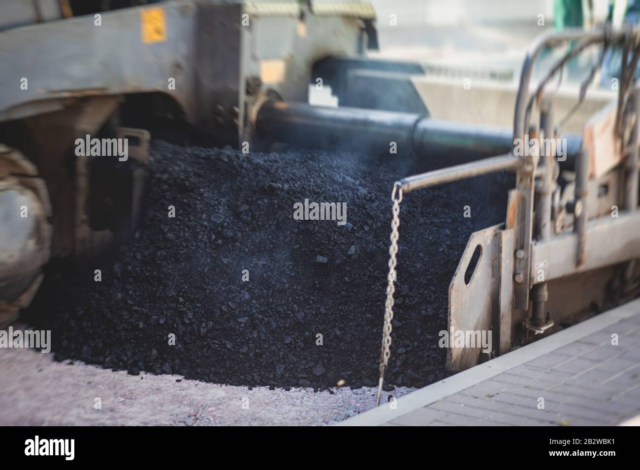 Asphalting process during road construction hi-res stock photography ...