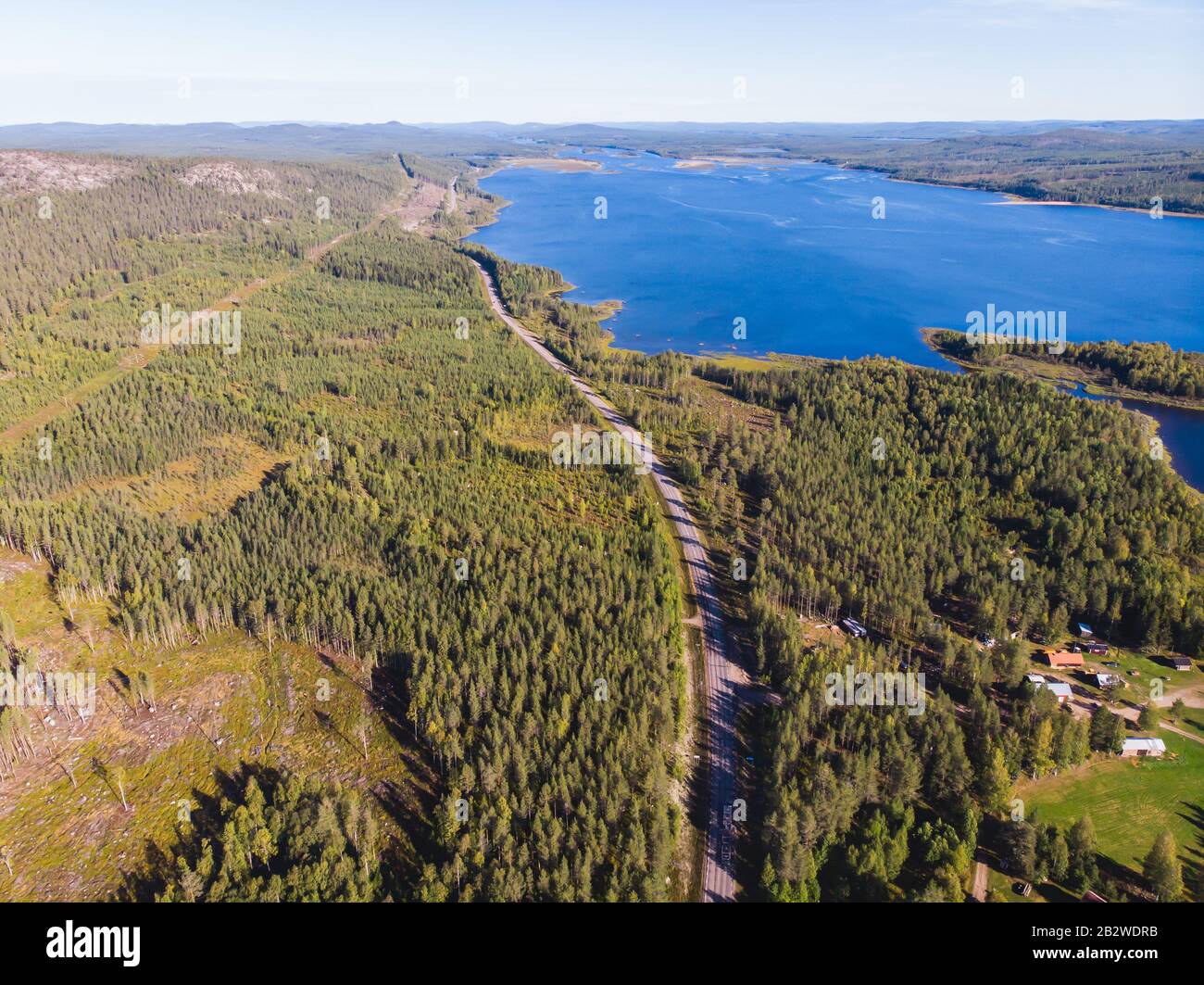 View of Kalix river, Kalixalven, Overkalix locality and the seat in ...