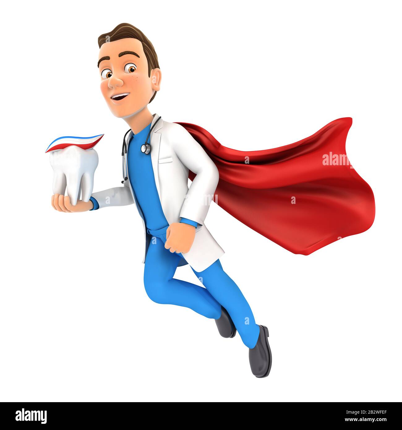 Tooth cartoon holding toothbrush hi-res stock photography and images ...