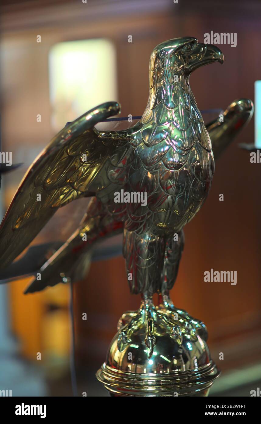 Interior brass objects inside a beautiful church cathedral downtown ...