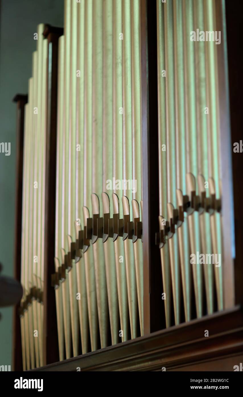 Interior brass objects inside a beautiful church cathedral downtown ...