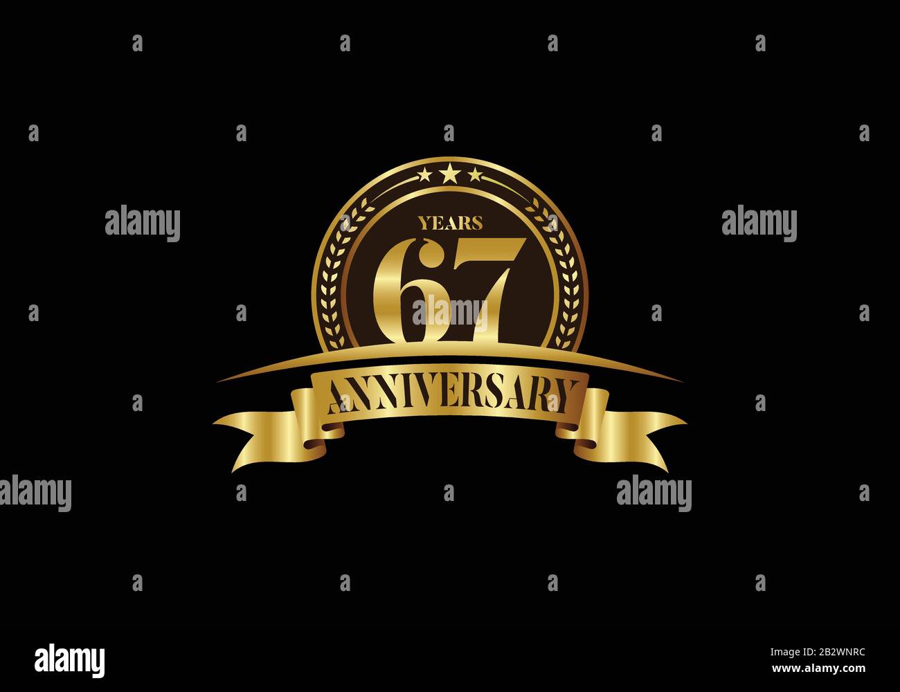67th years anniversary logo template, vector design birthday ...