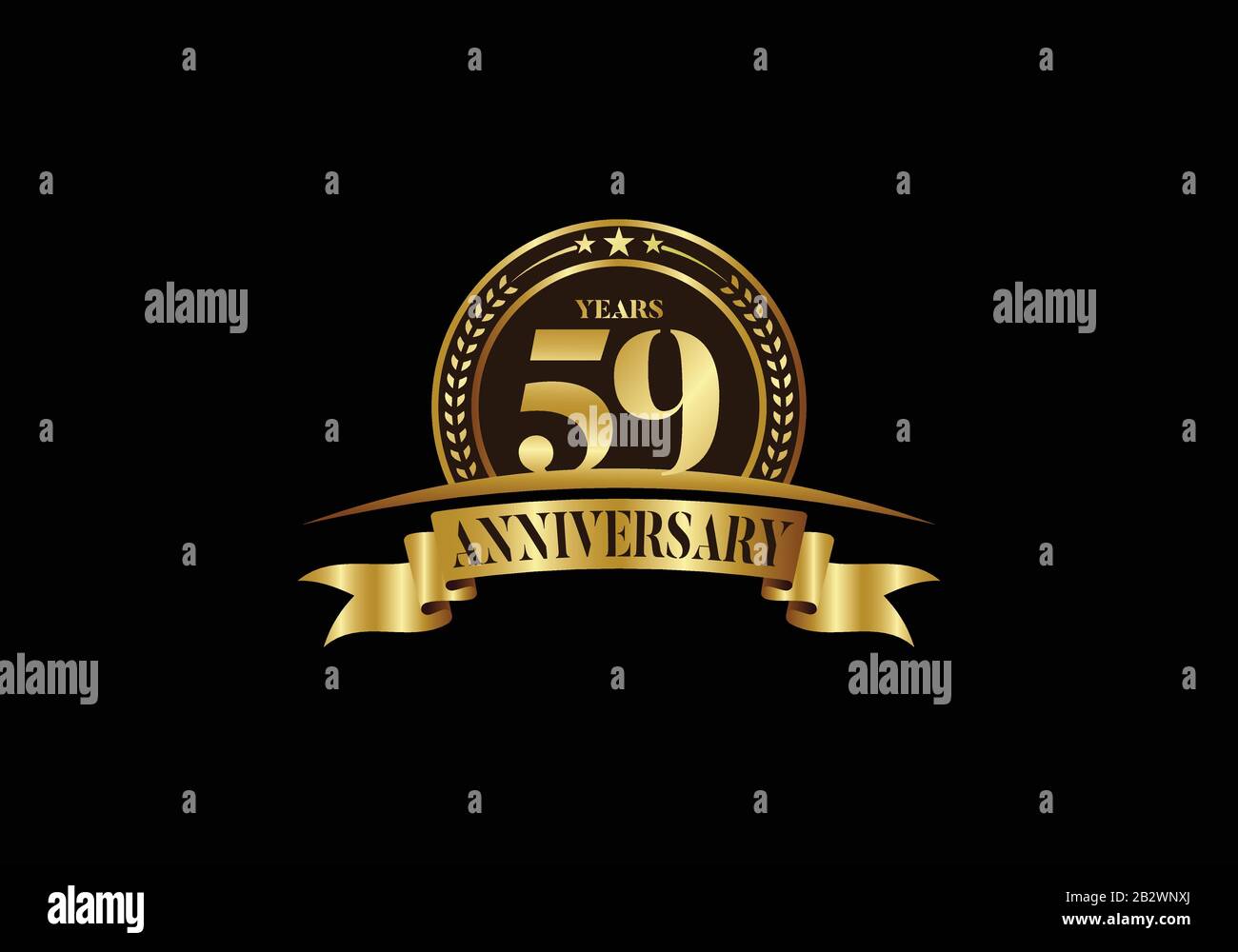 59th years anniversary logo template, vector design birthday ...