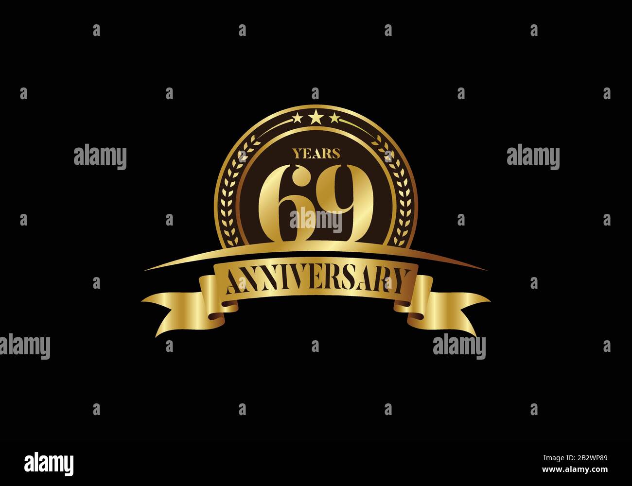 69th years anniversary logo template, vector design birthday ...