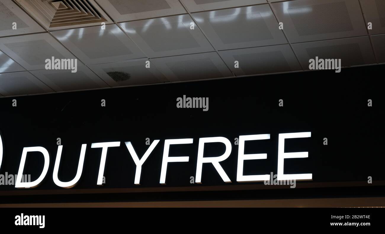 Duty Free Sign Stock Photo - Alamy