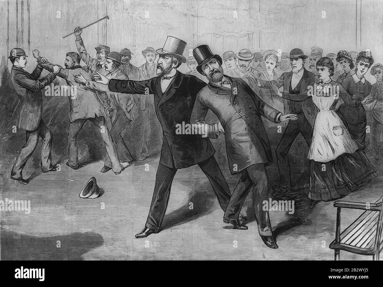Garfield assassination engraving cropped Stock Photo - Alamy