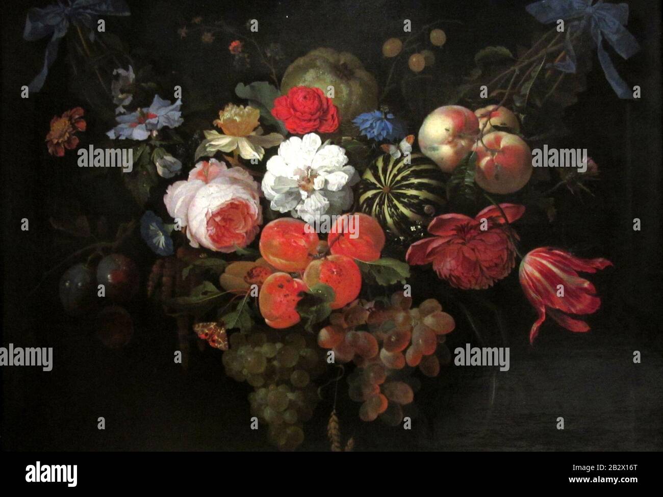 Garland of Fruit and Flowers, Abraham Mignon, c.1660 Stock Photo - Alamy
