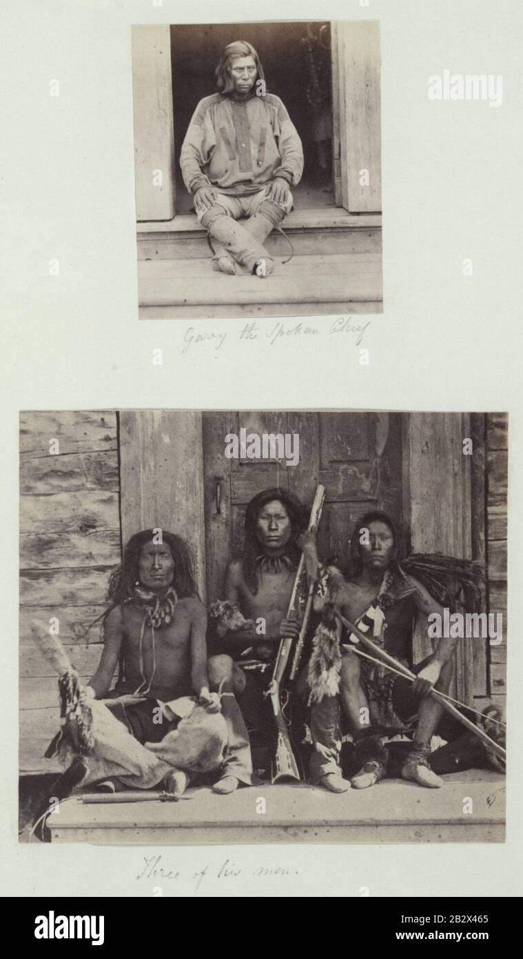 Garry the Spokan chief (and) three of his men Stock Photo - Alamy