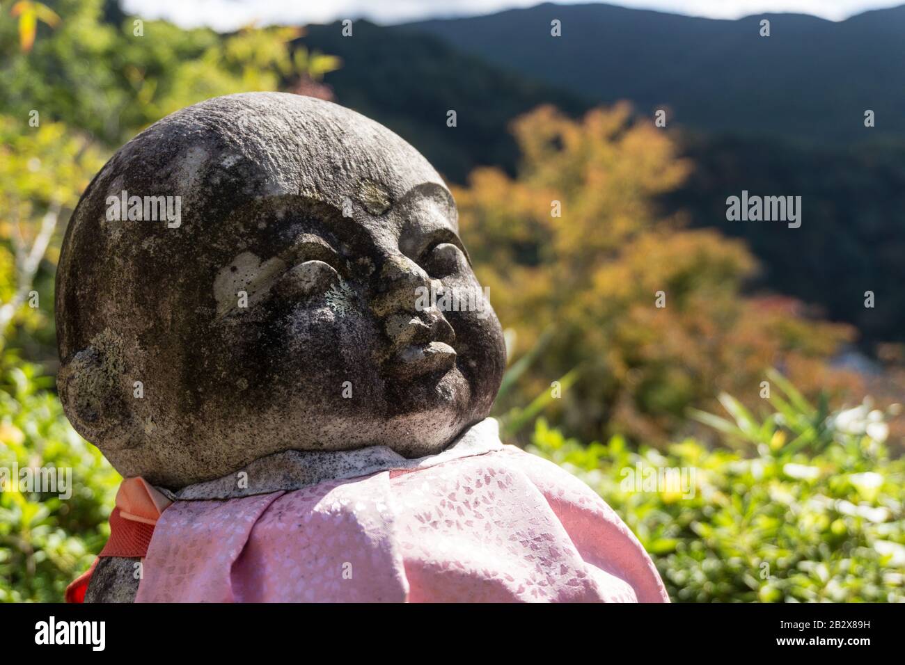 A Buddhist statue at Hase-dera temple, in Sakurai, Nara prefecture ...