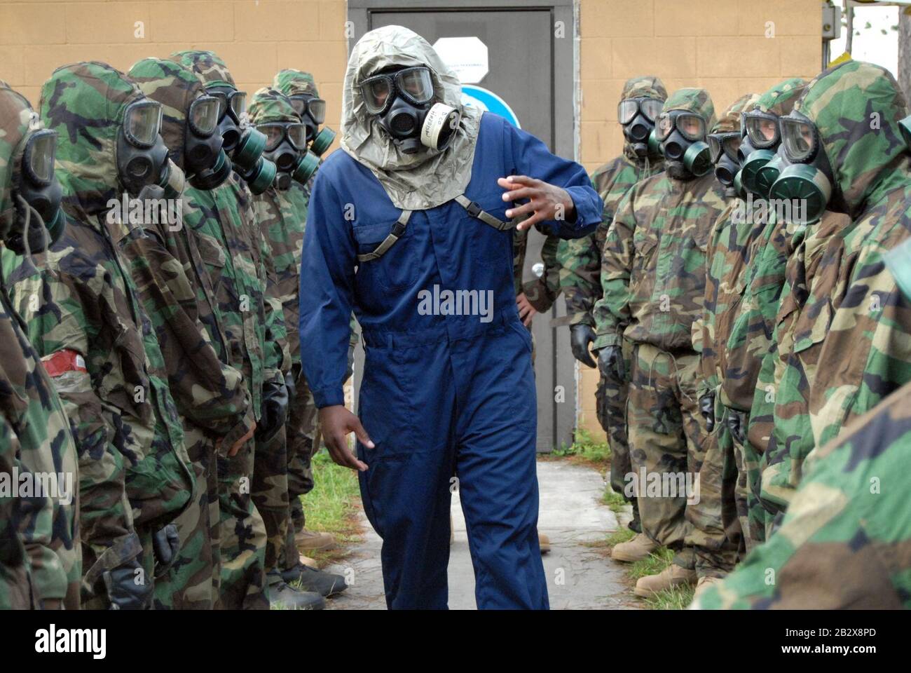 Gas Mask Safety Demonstrated Stock Photo - Alamy