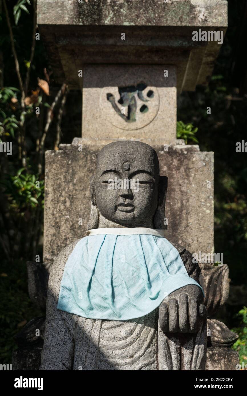A Buddhist statue at Hase-dera temple, in Sakurai, Nara prefecture ...