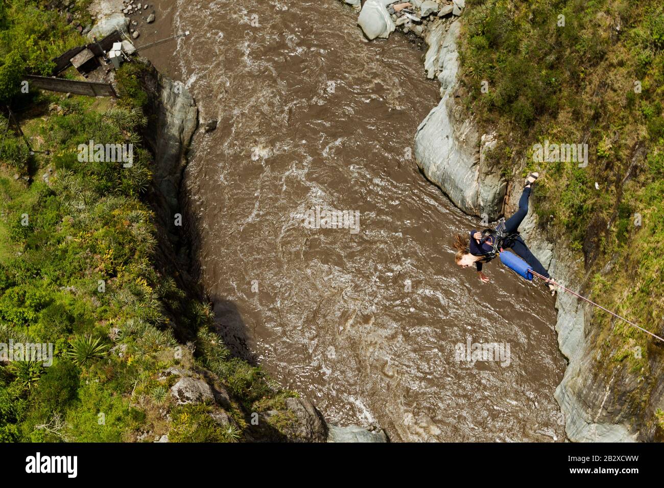 Bungee Jumping Order In Banos Ecuador San Francisco Bridge Stock Photo ...