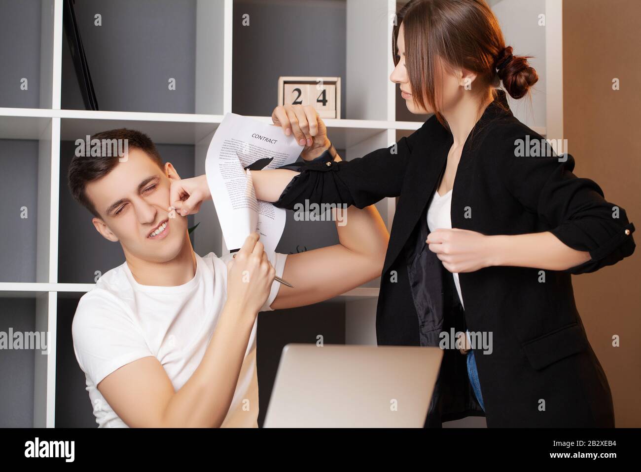 Angry customer salesman hi-res stock photography and images - Alamy