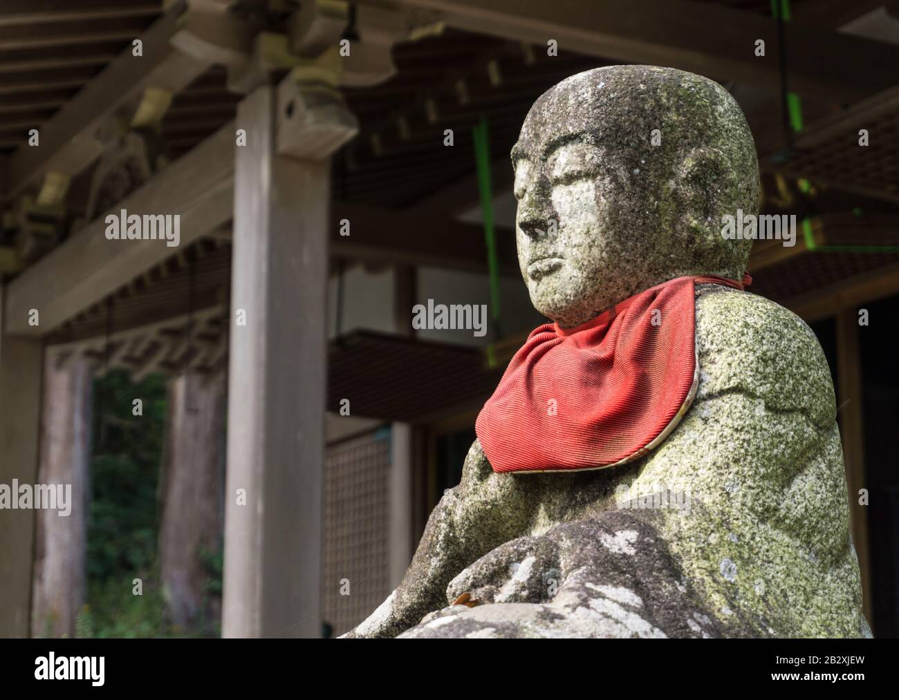 A Buddhist statue at Hase-dera temple, in Sakurai, Nara prefecture ...