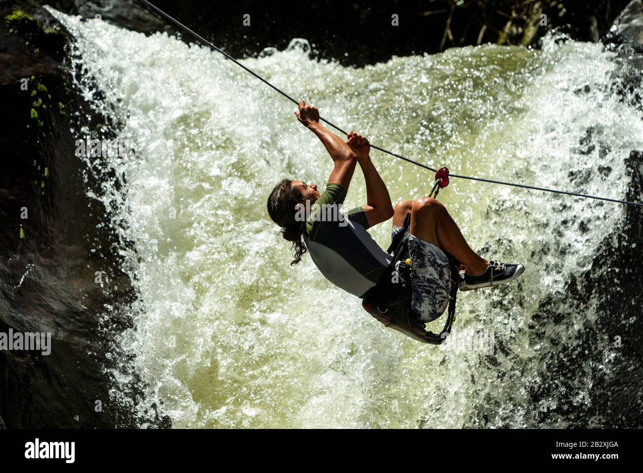 Canyoning zip line hi-res stock photography and images - Alamy