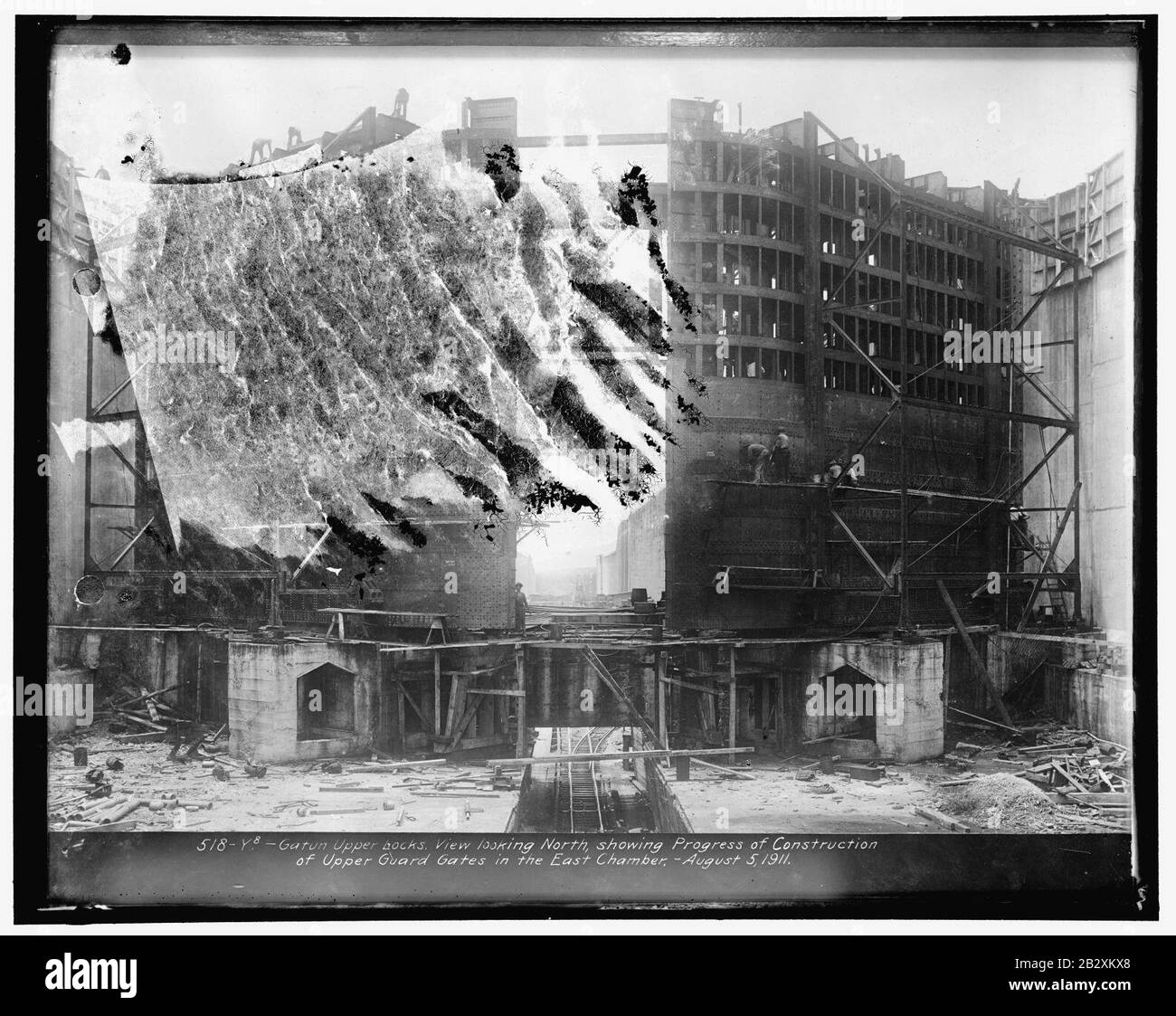 Gatun Upper blocks. View looking North, showing Progress of ...