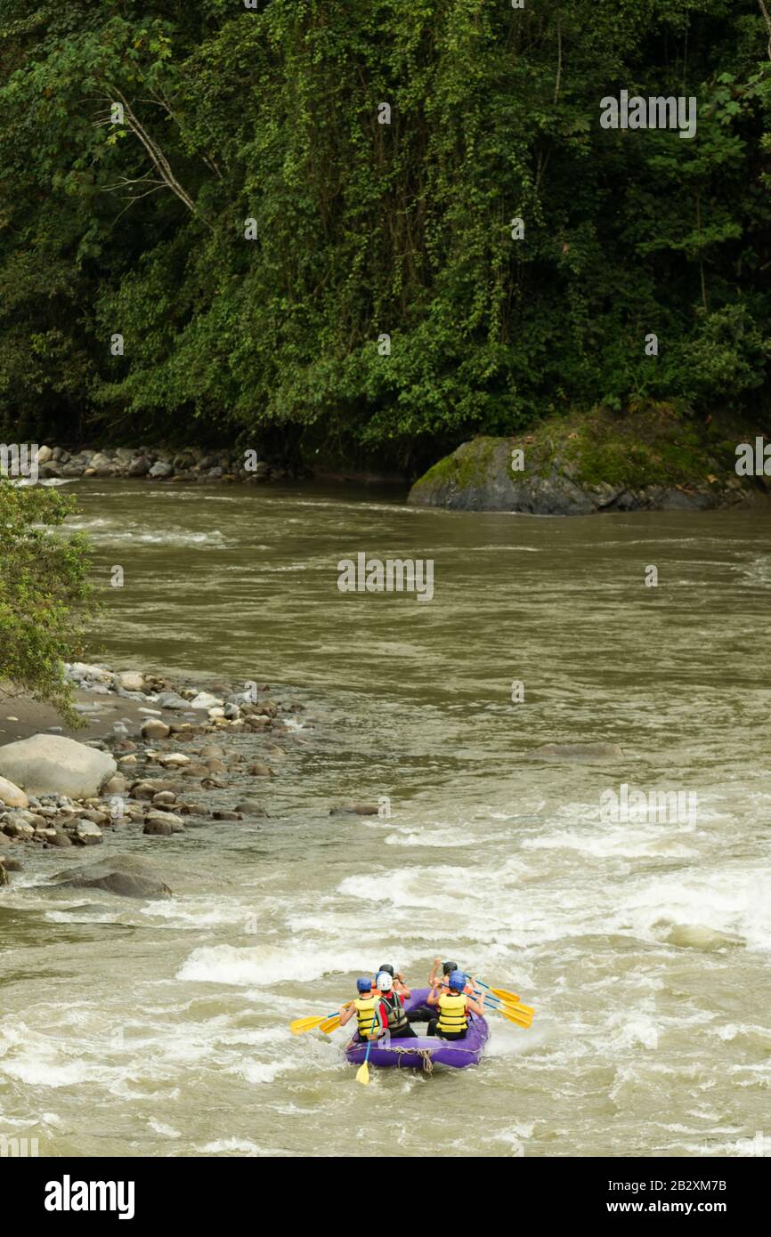 Whitewater Rafting Boat Union Of 7 People Stock Photo - Alamy