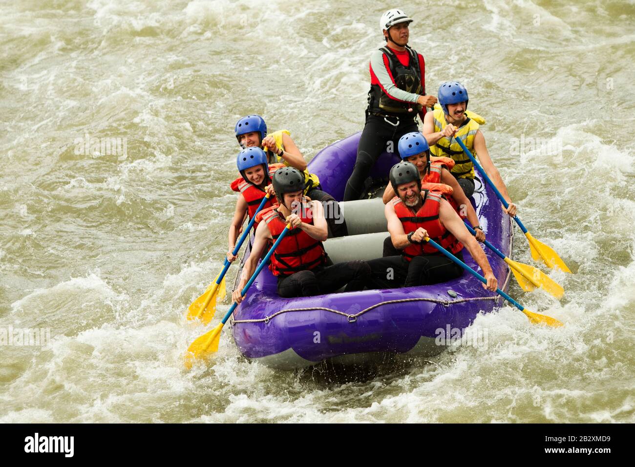 Whitewater Rafting Boat Community Of Seven Human Stock Photo - Alamy
