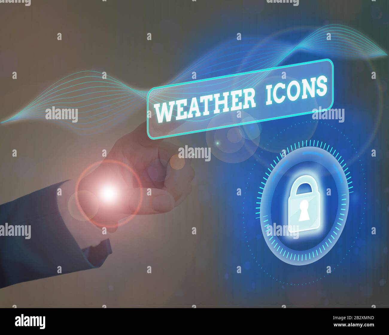 Text sign showing Weather Icons. Business photo text Plotted on a ...