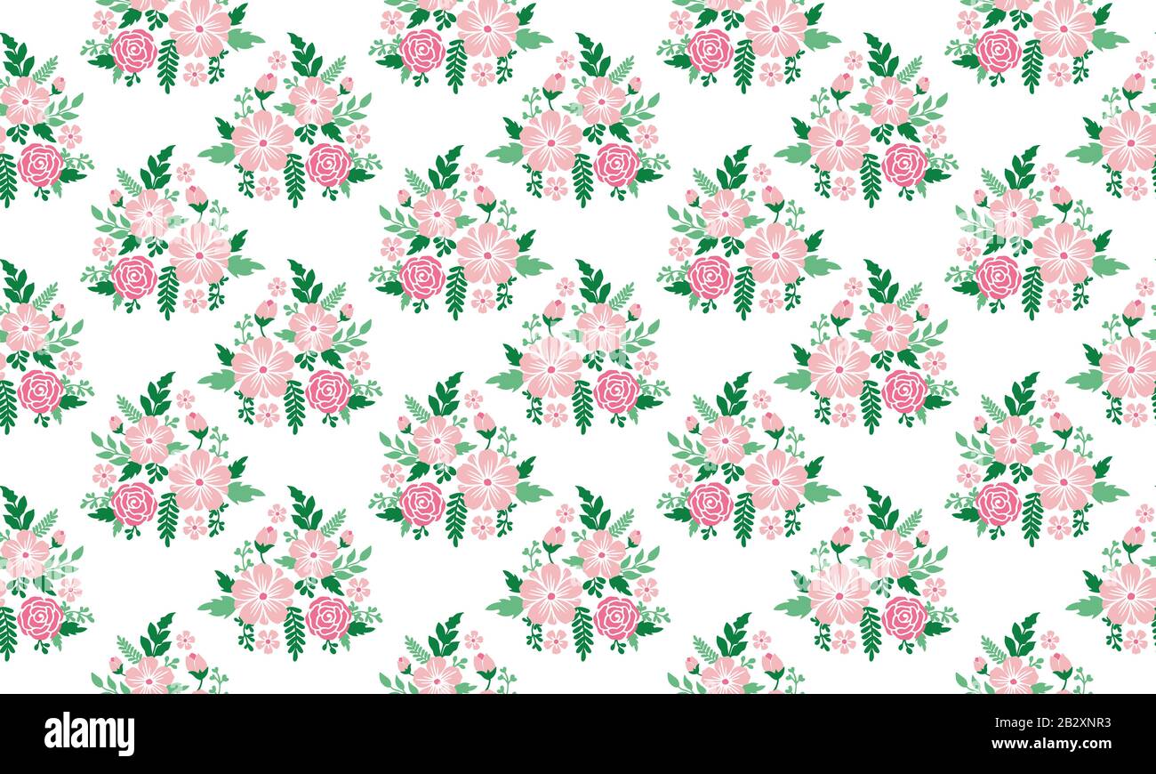 Simple Botanical leaf pattern background, with leaf and flower concept ...