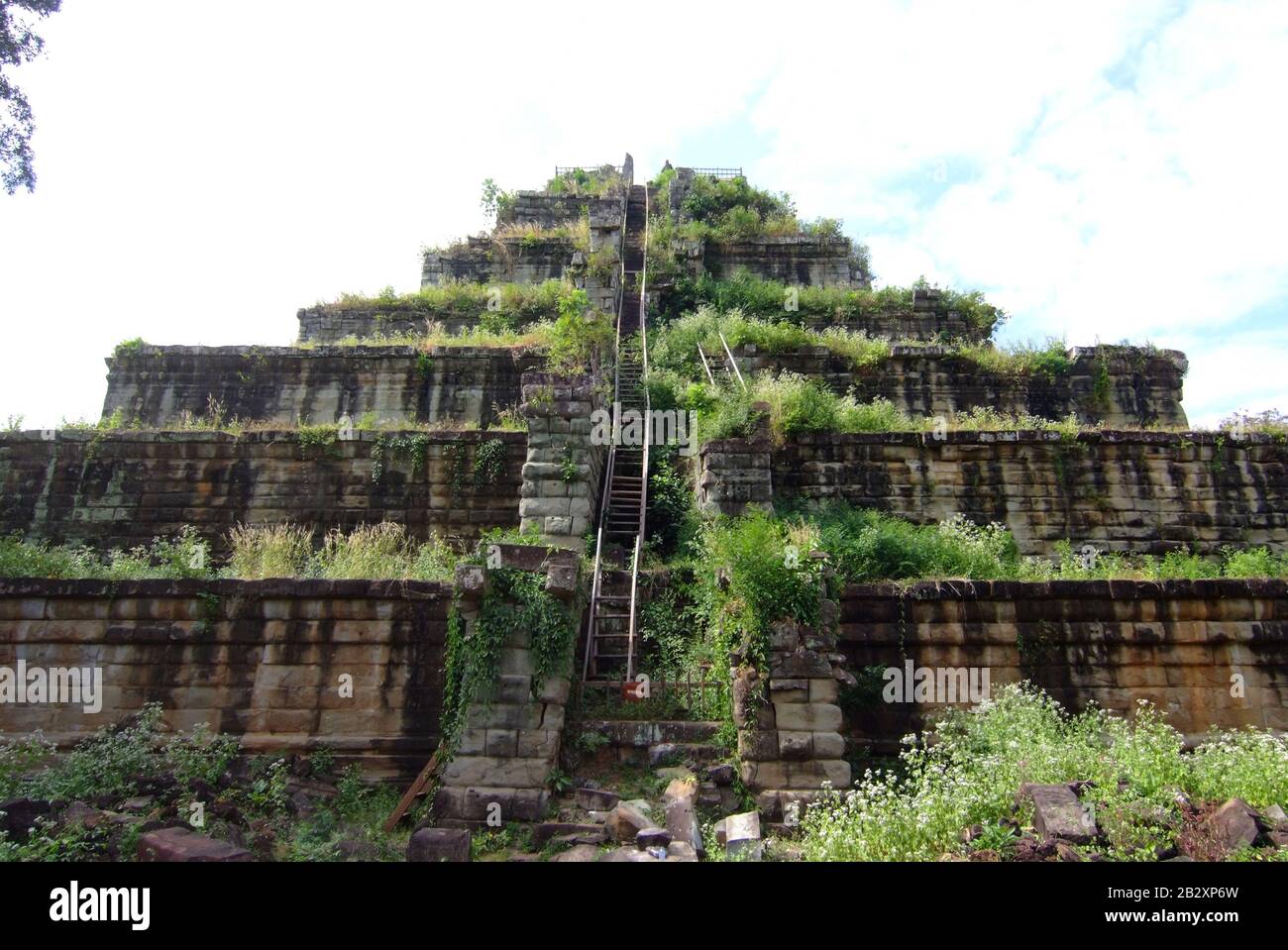 View of the seven tiered pyramid at Koh Ker, Prasat Thom of Koh Ker ...