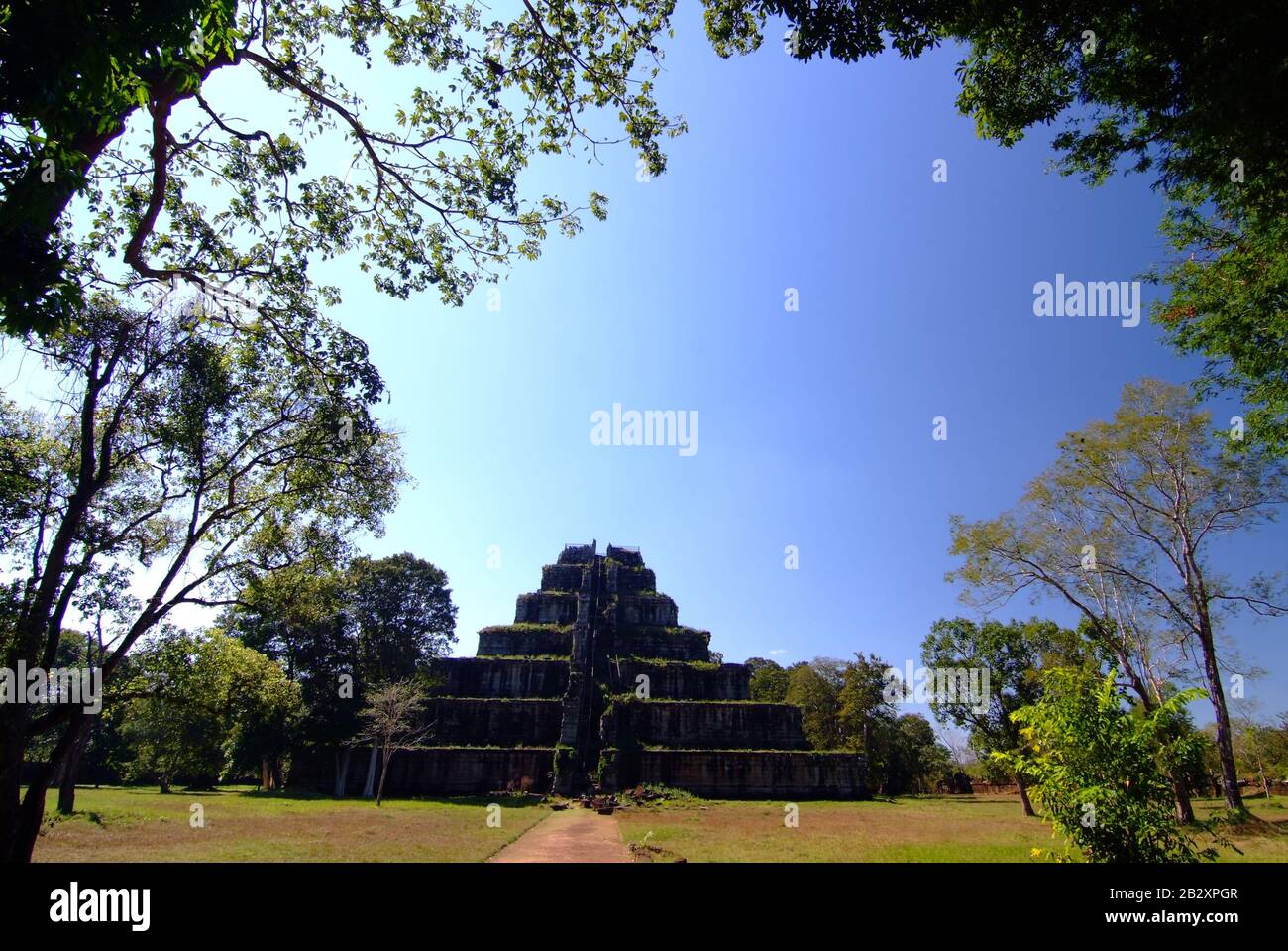 View of the seven tiered pyramid at Koh Ker, Prasat Thom of Koh Ker ...