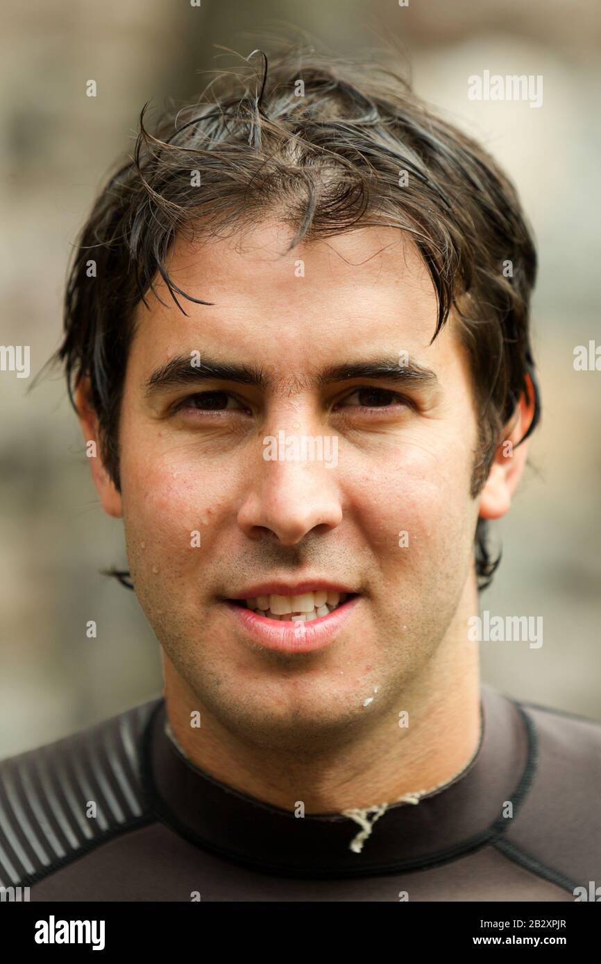 Grown Man Face Close Up Wearing Neoprene Wet Suit Stock Photo - Alamy