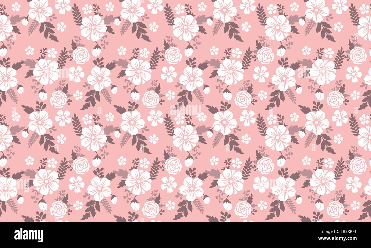 Simple Botanical leaf pattern background, with leaf and flower concept ...