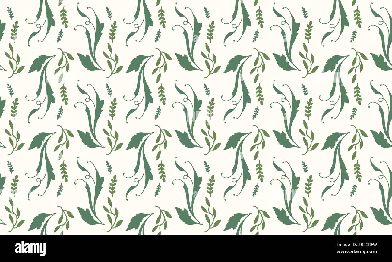 Simple Botanical leaf pattern background, with leaf and flower concept ...