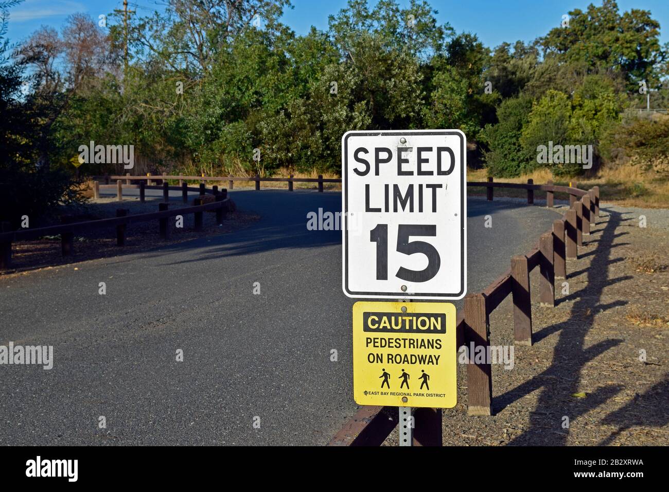 speed limit sign in an East Bay Regional Park, California Stock Photo ...