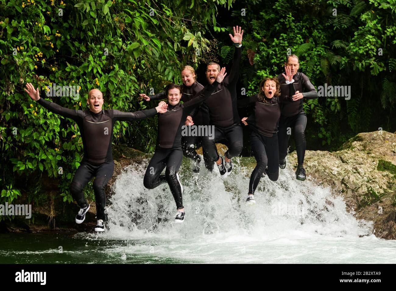 Gathering Of 6 Human Trinity Pairs Jumping In The Same Time Inside A ...