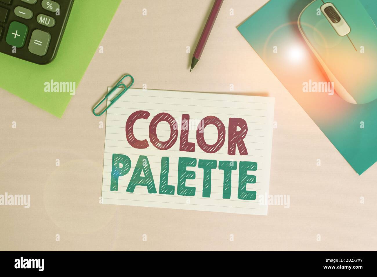 Writing note showing Color Palette. Business concept for full range of ...