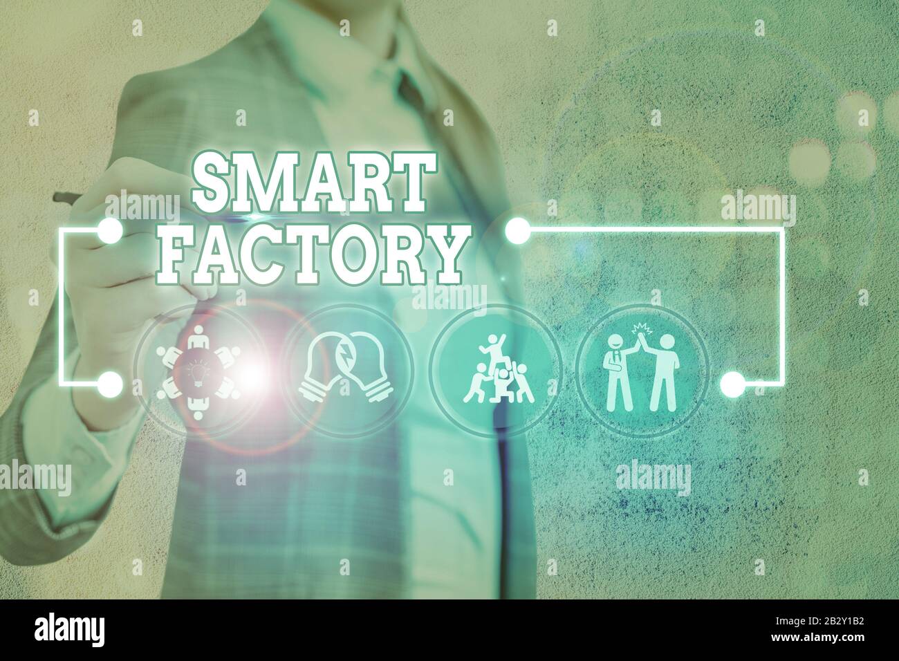 Word writing text Smart Factory. Business photo showcasing A highly ...