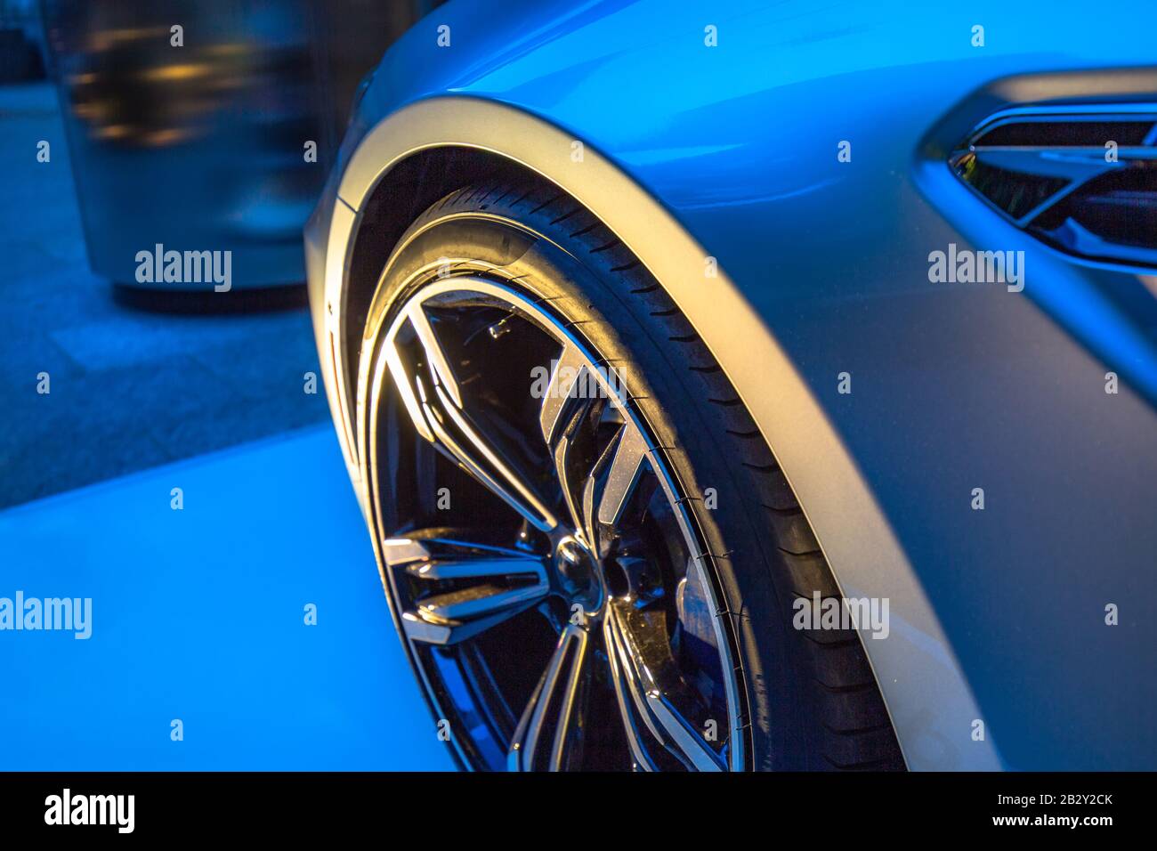 Car show with modern cars and new models on display Stock Photo - Alamy