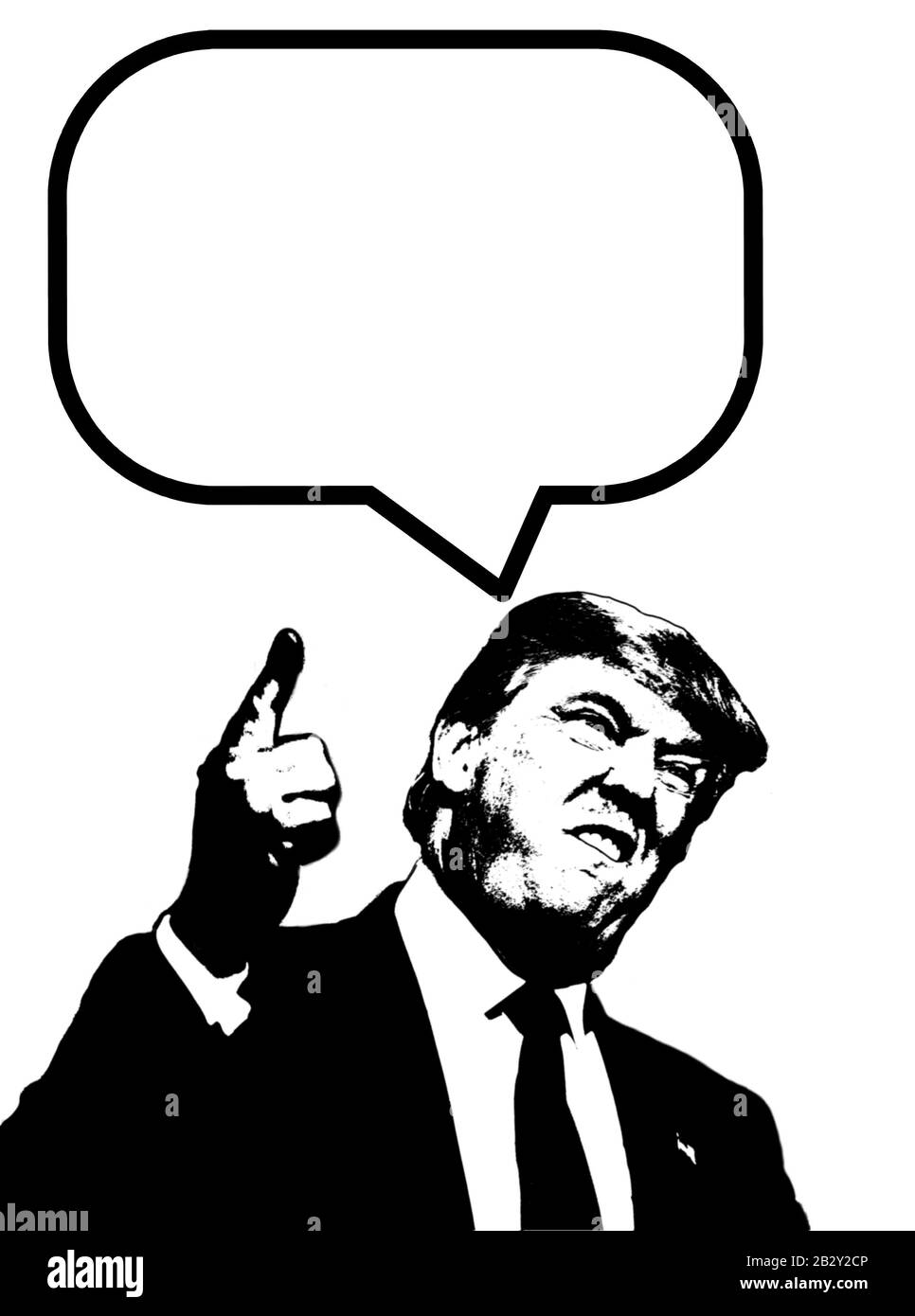 Donald trump portrait black background Black and White Stock Photos ...