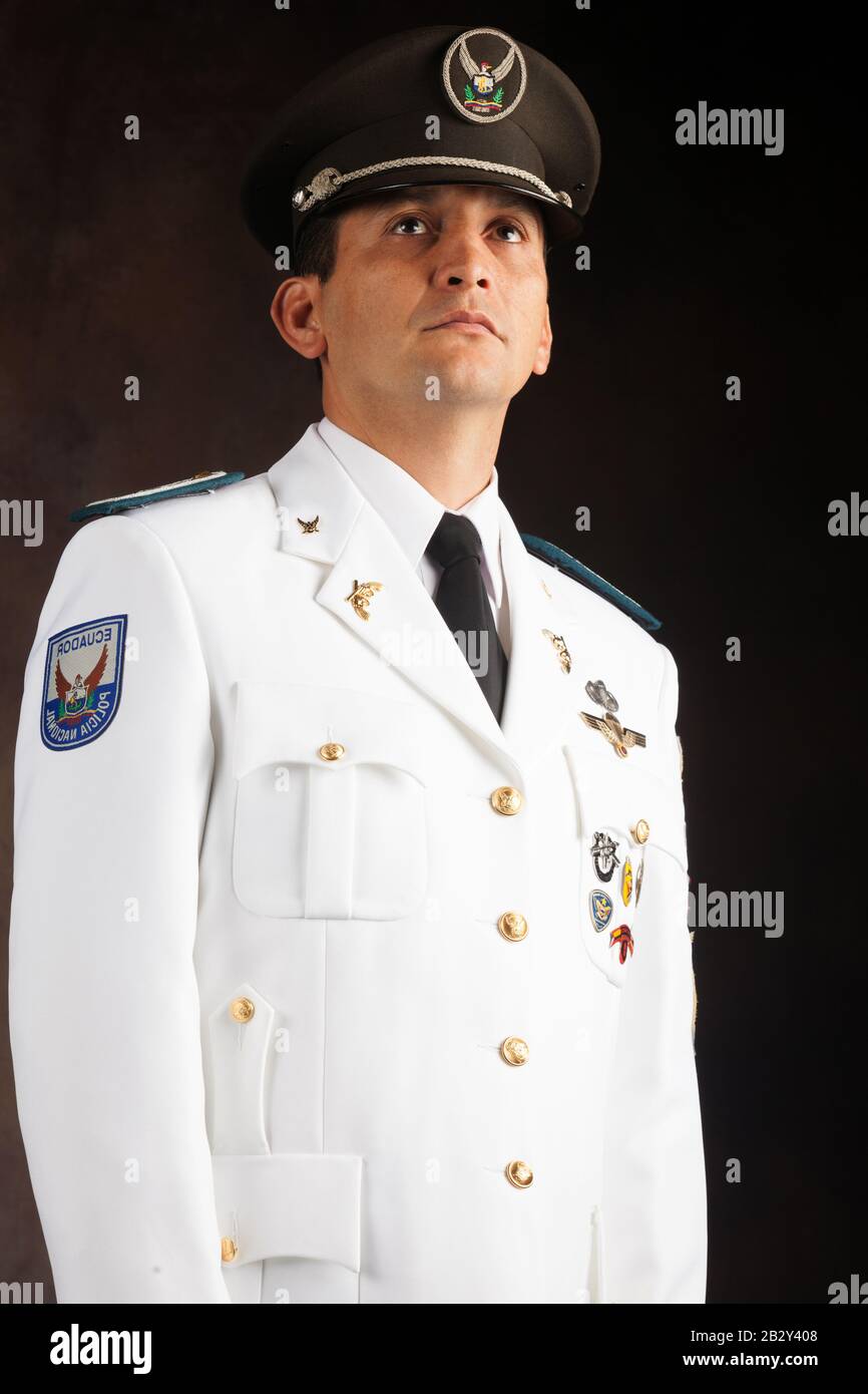 Ecuadorian Police Official Dressed Up In Formal Uniform Studio Shot ...