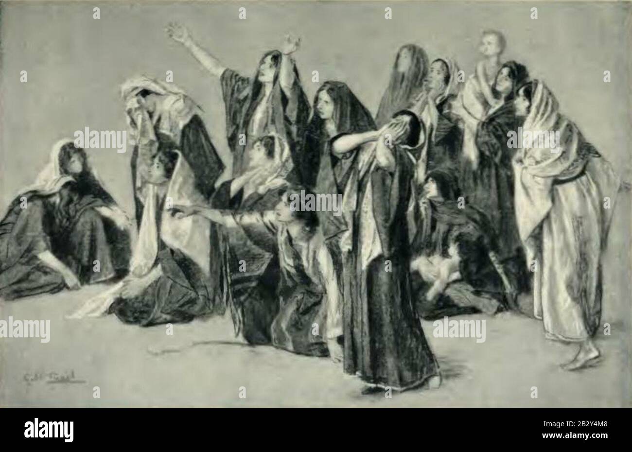 Gebhard Fugel Studie zum Panorama Die mitleidigen Frauen Stock Photo ...