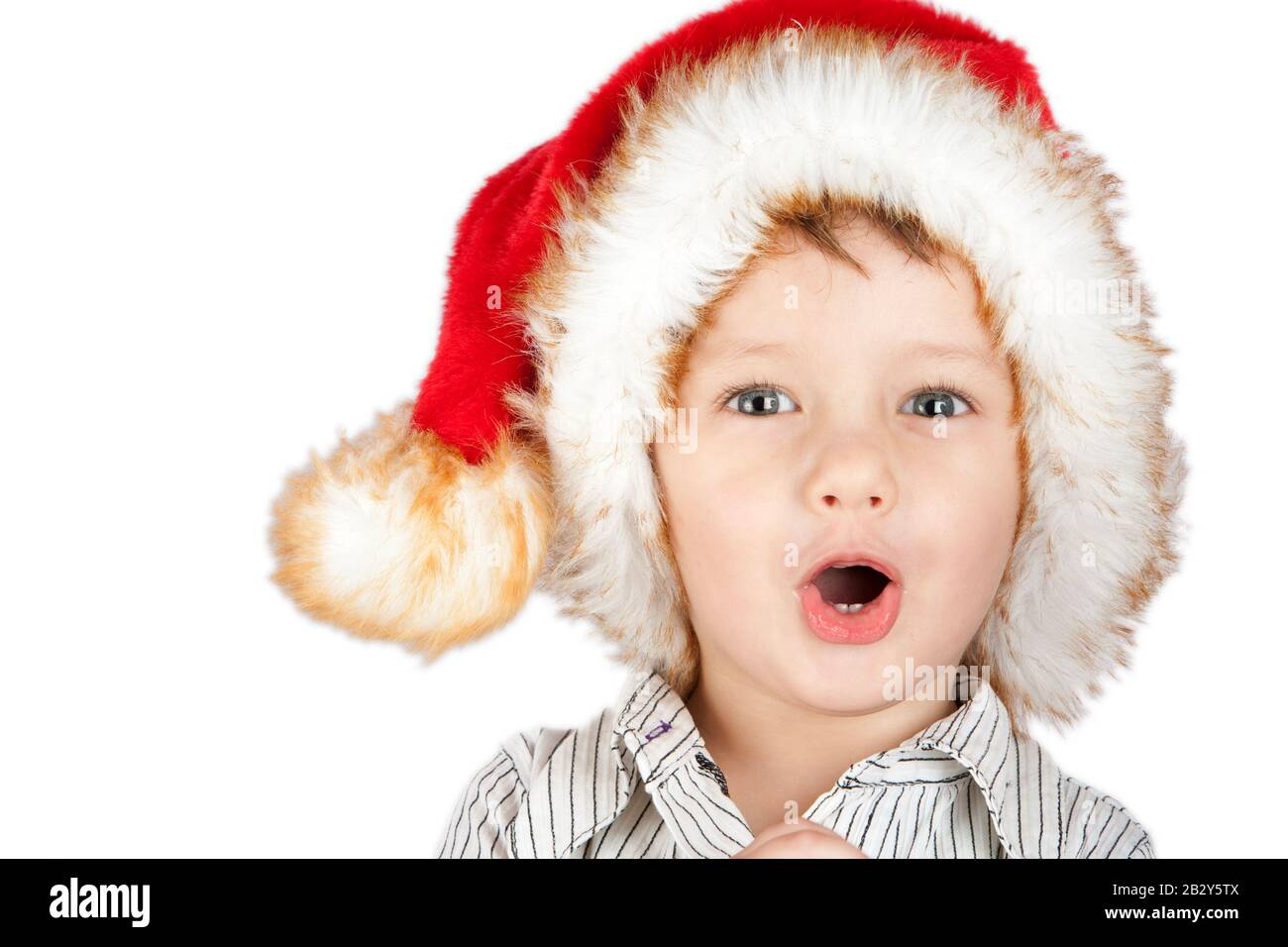 Child Disguised As Santa Claus Stock Photo - Alamy