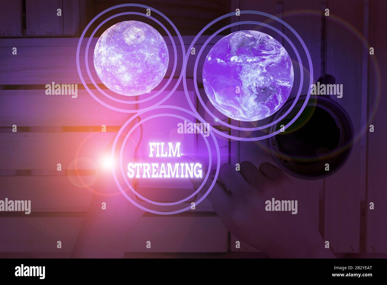 Conceptual hand writing showing Film Streaming. Concept meaning act of ...
