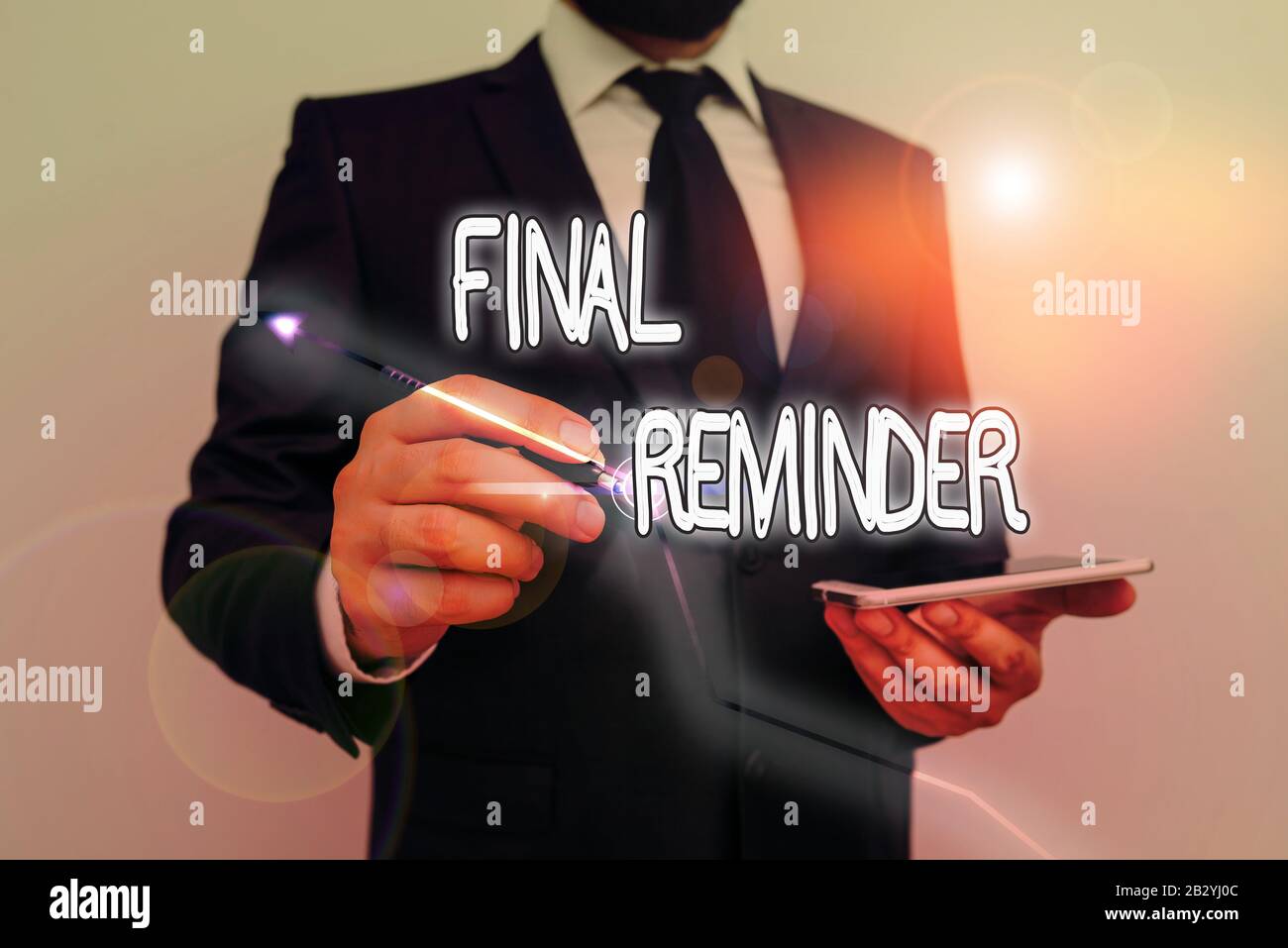 Conceptual hand writing showing Final Reminder. Concept meaning written ...